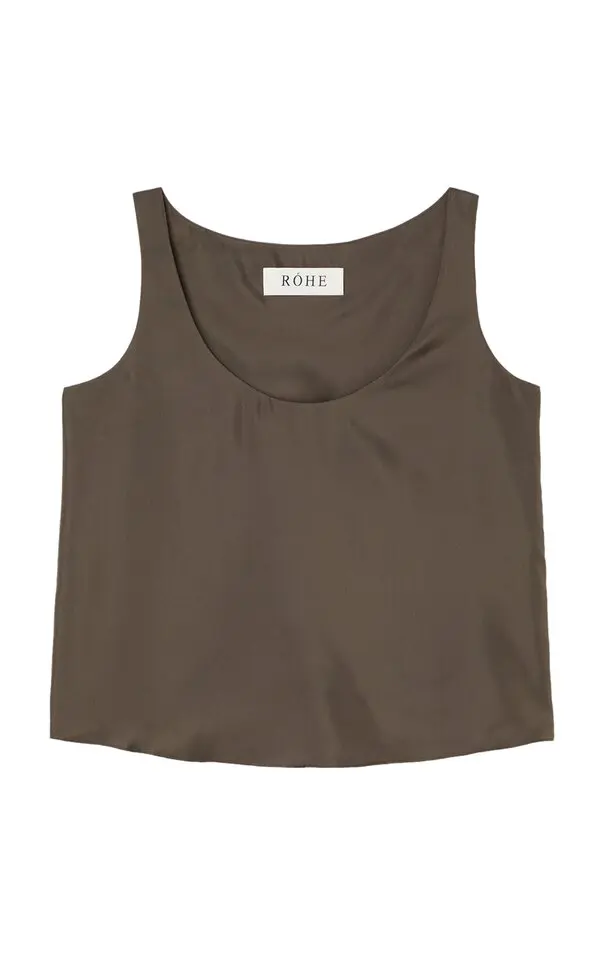 RÓHE Silk Scoop-neck Top
