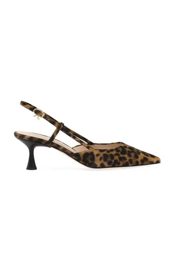 GIANVITO ROSSI Ascent Leather Slingback Pumps - Print