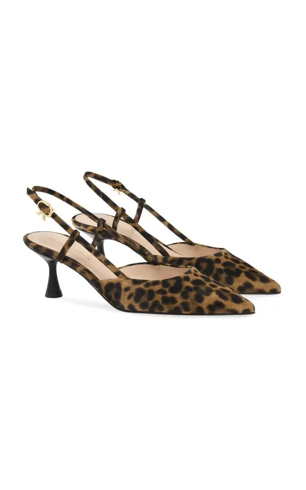 GIANVITO ROSSI Ascent Leather Slingback Pumps - Print