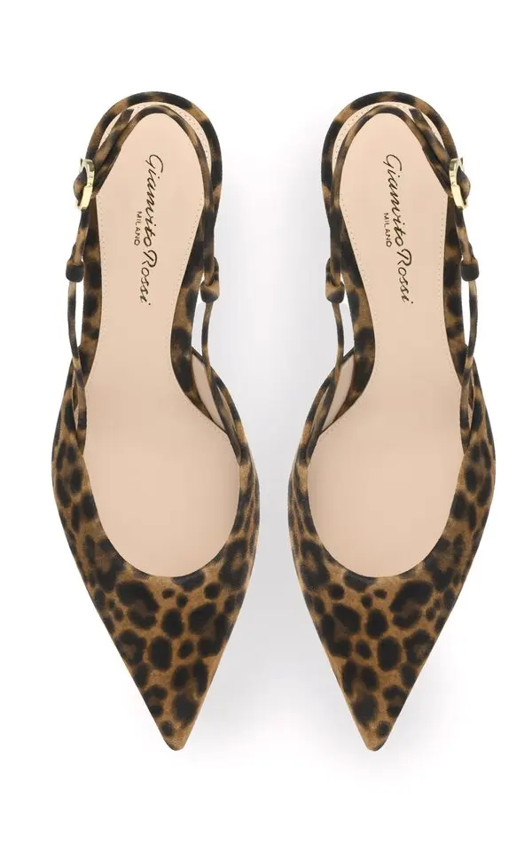 GIANVITO ROSSI Ascent Leather Slingback Pumps - Print