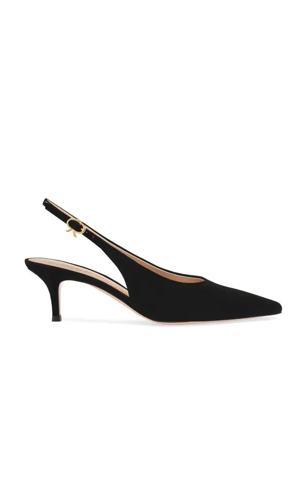 GIANVITO ROSSI Robbie Suede Slingback Pumps