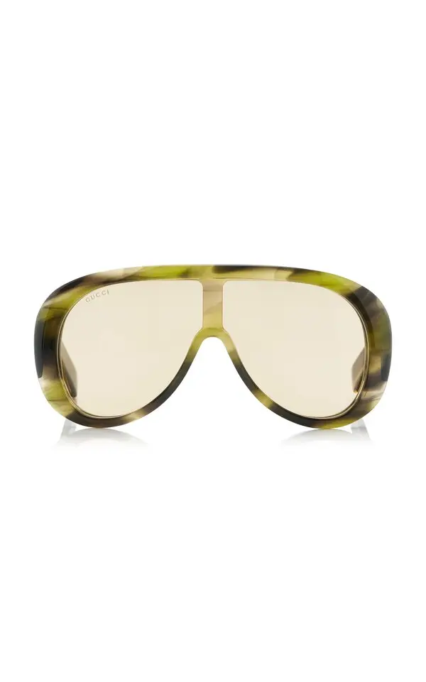 Gucci Aviator-frame Acetate Sunglasses - Brown