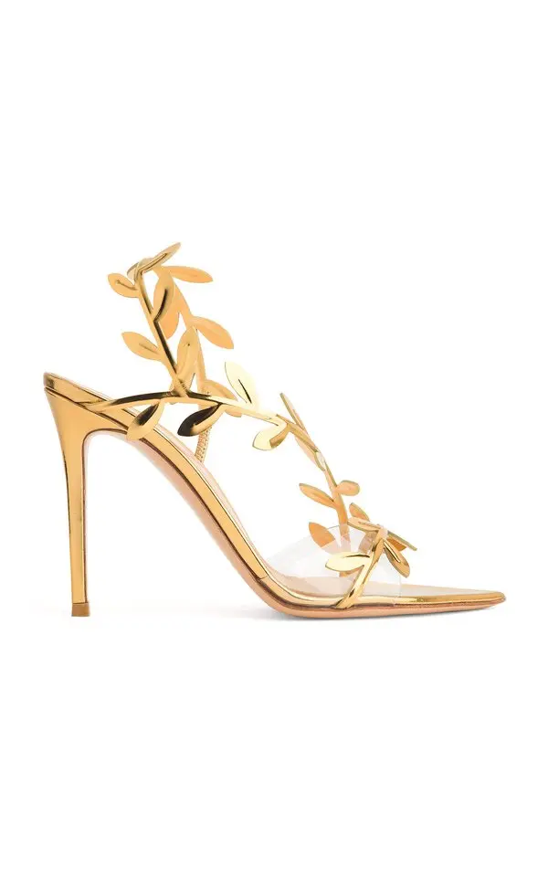 GIANVITO ROSSI Flavia Mirror-effect Leather Sandals