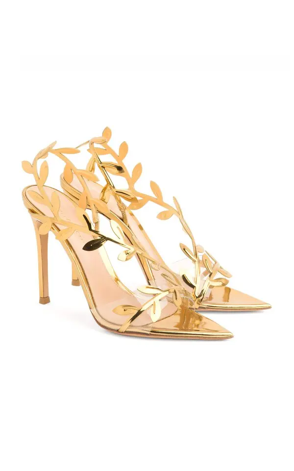 GIANVITO ROSSI Flavia Mirror-effect Leather Sandals