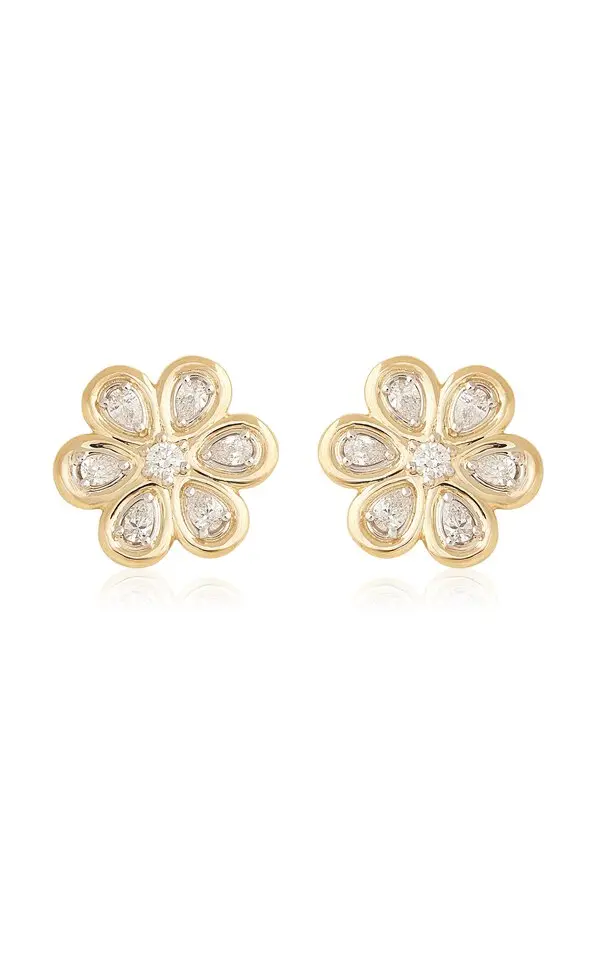 Jamie Wolf 18k Yellow And White Diamond Earrings - Gold