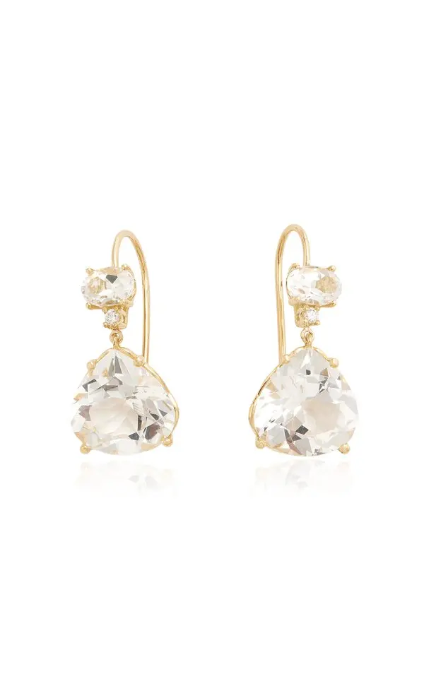 Jamie Wolf 18k Yellow Gold Topaz And Diamond Earrings - White