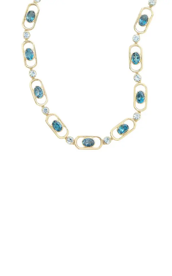Jamie Wolf 18k Yellow Gold Topaz And Aquamarine Necklace - Blue
