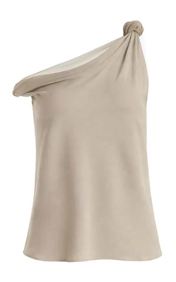 SLOAN Reversible Twisted Georgette Top With Knotted Straps