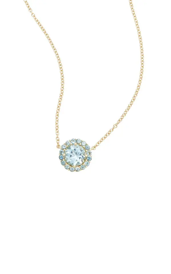 Jamie Wolf 18k Yellow Gold Topaz And Aquamarine Necklace - Blue