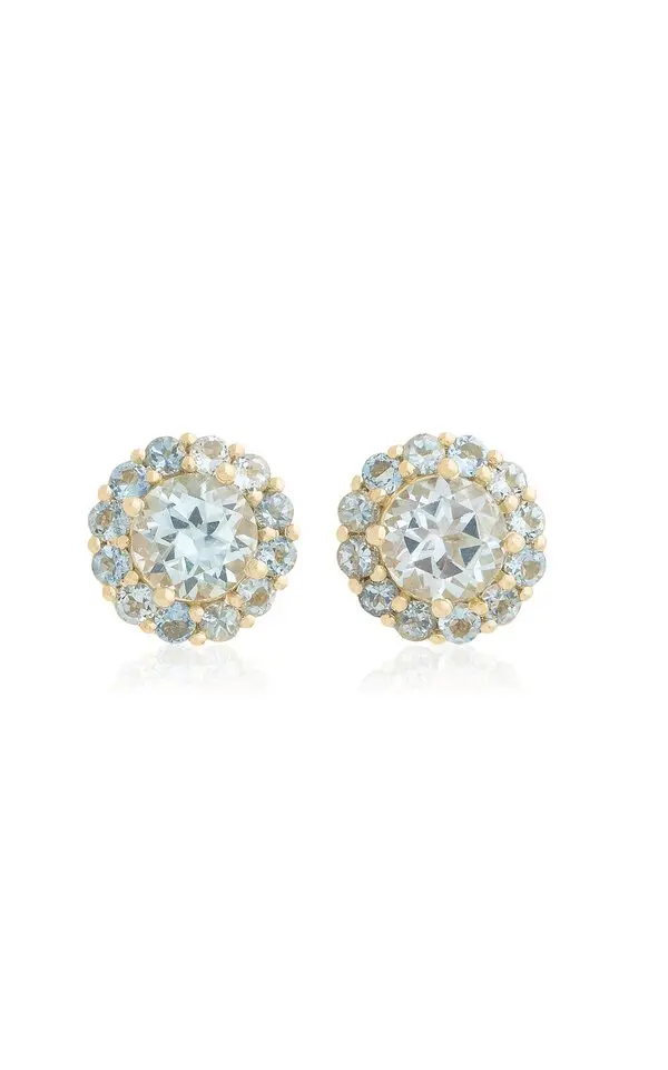 Jamie Wolf 18k Yellow Gold Topaz And Aquamarine Earrings - Blue