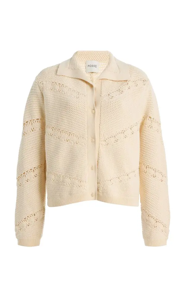 Posse Dylan Crocheted Cardigan - Ivory