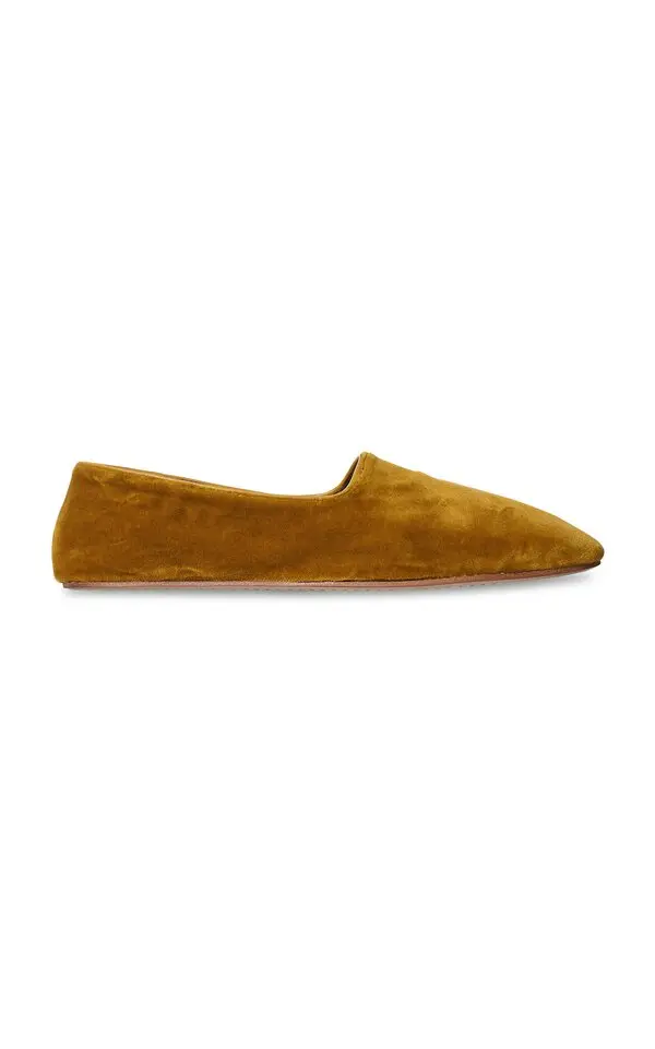 THE ROW Ponti Cotton Velvet Slippers - Yellow