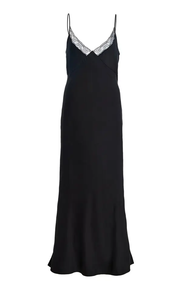 THE ROW Barina Silk Twill Maxi Dress - Black