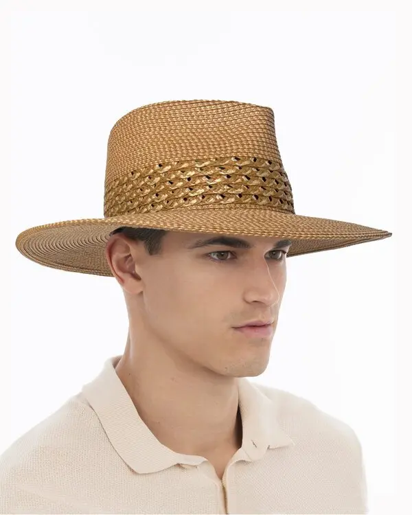 Eric Javits Squishee Straw Fedora Hat - Black