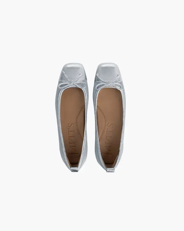 Eric Javits Parris Ballet Flat - Silver