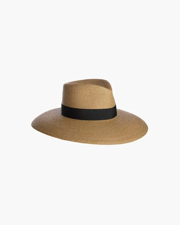 Eric Javits Squishee Fedora Hat Brim, Upf 50+ Protection - Natural/black