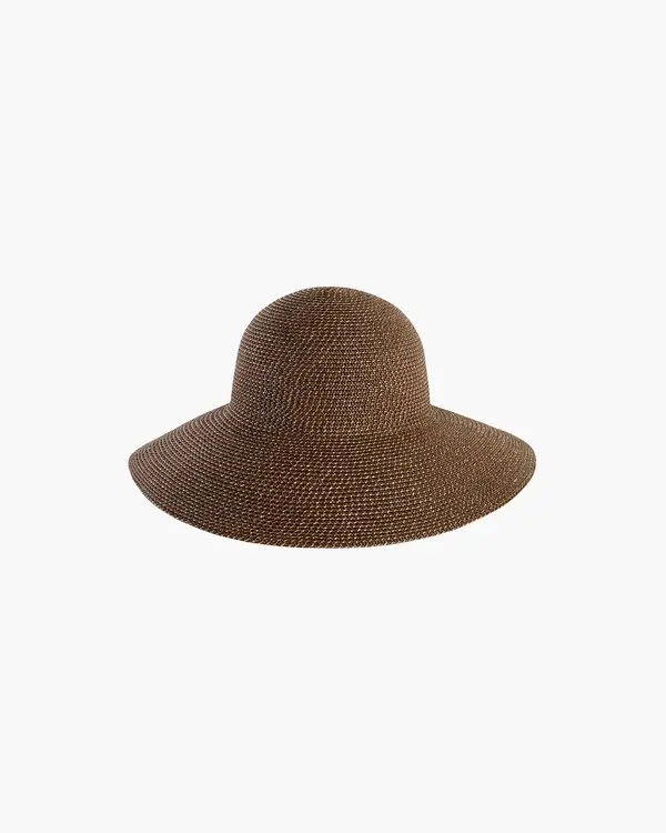 Eric Javits Hampton Squishee Straw Hat - Brown Metallic Gold