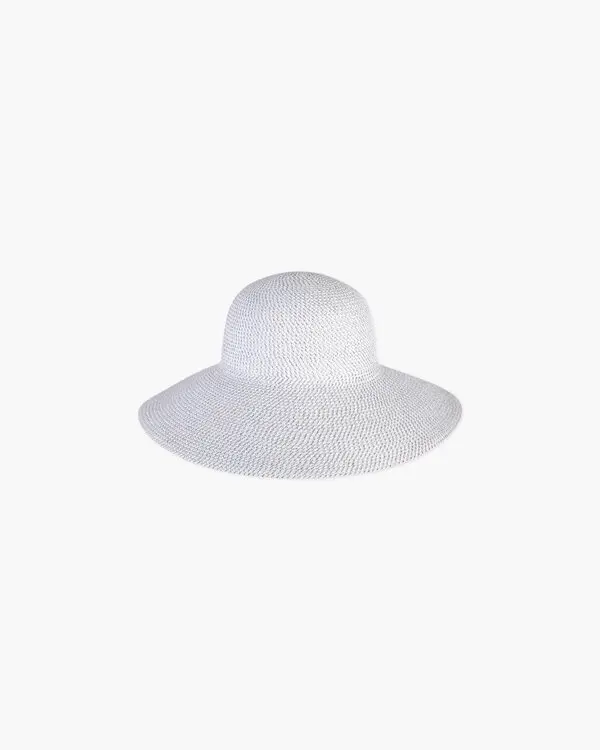 Eric Javits Hampton Squishee Straw Hat - Ice Metallic White