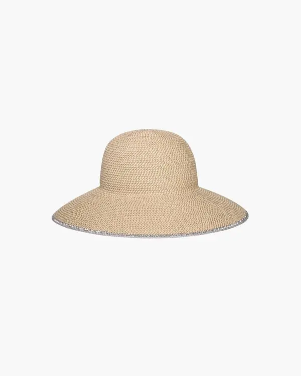Eric Javits Hampton Squishee Straw Hat - Originalpeanut/silver