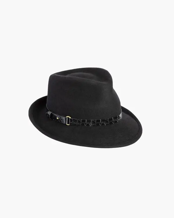 Eric Javits Wool Fedora Hat - Black