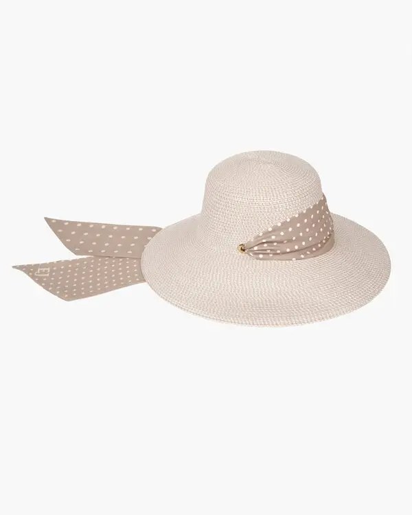 Eric Javits Twillybilly Sun Hat - Cream Peanut Dot