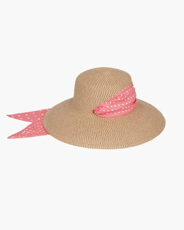 Eric Javits Twillybilly Sun Hat - Peanut Pink Dot