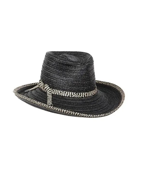 Eric Javits Havana Straw Hat With Upf 50+ Sun Protection - Black Mix