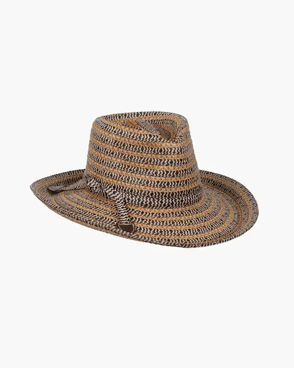 Eric Javits Packable Raffia Squishee Havana Hat With Upf 50+ Sun Protection - Natural Mix