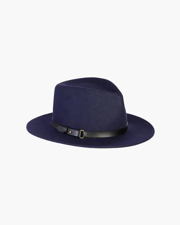 Eric Javits Hand-blocked Fedora - Navy