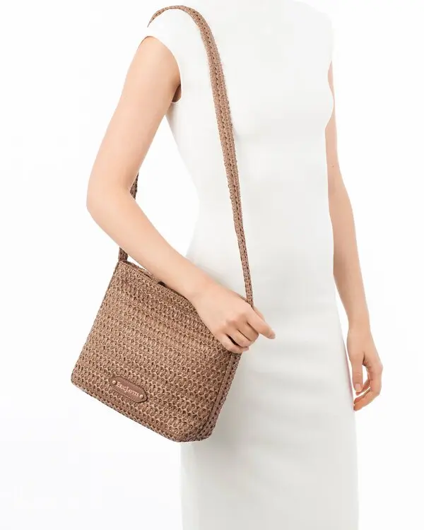 Eric Javits Lil Koko Raffia Rollable Crossbody Bag - Fawn