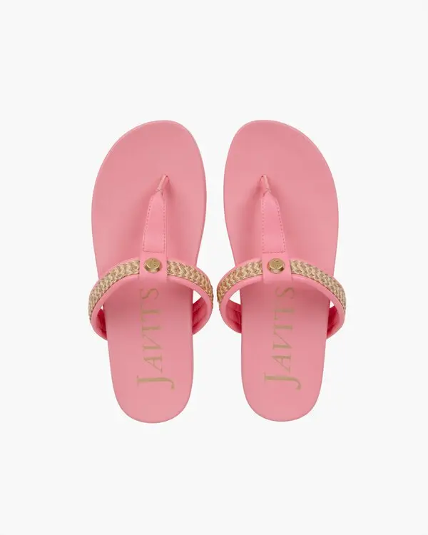 Eric Javits Squishee Flip Flop Sandals - Peanut/pink
