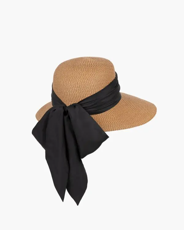 Eric Javits Loulou Raffia Straw Sun Hat - Natural Black