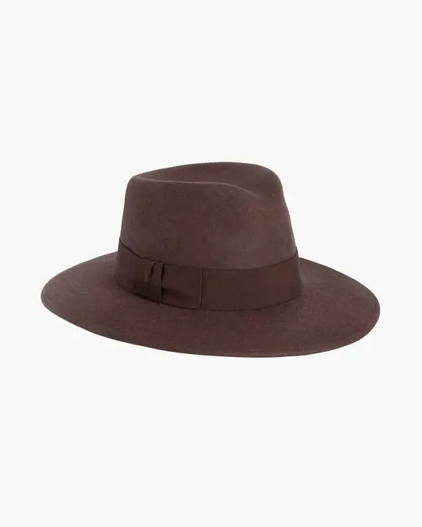 Eric Javits Wool Zora Felt Fedora Hat - Chestnut