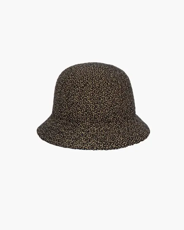 Eric Javits Shenia Pith Cloche Hat - Black Gold