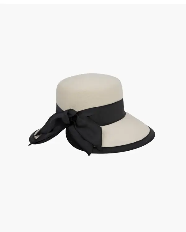 Eric Javits Diva D'hiver Felt Hat - Off-white/black