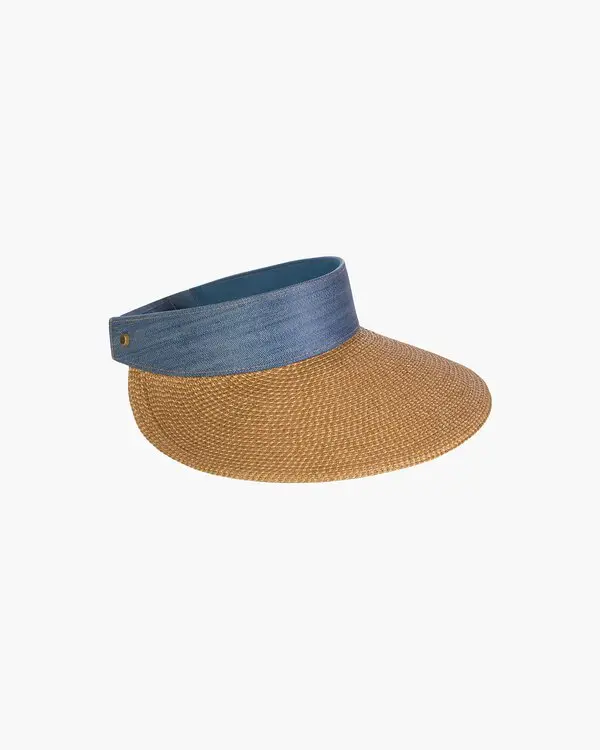 Eric Javits Champ Ii Visor - Natural/denim