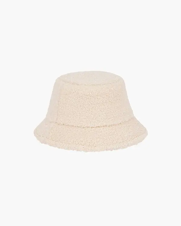 Eric Javits Faux Lamb Fur Bucket Hat - Cream