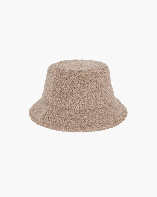Eric Javits Faux Lamb Fur Bucket Hat - Taupe