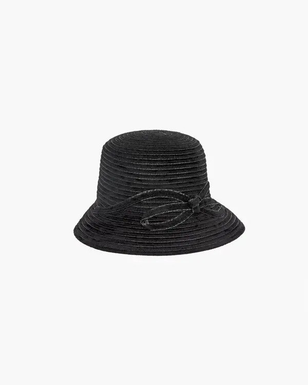 Eric Javits Shenia Bow Cloche Hat - Black