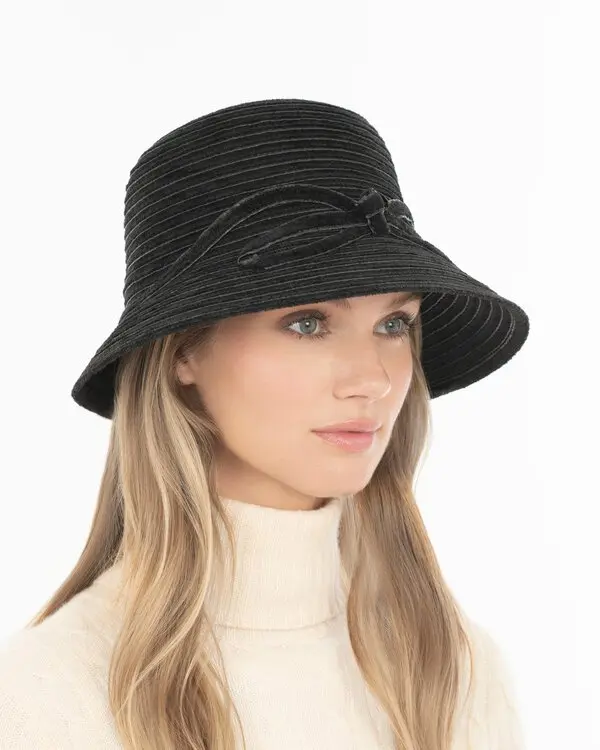 Eric Javits Shenia Bow Cloche Hat - Tabac