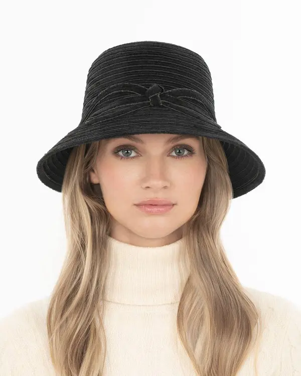Eric Javits Shenia Bow Cloche Hat - Tabac