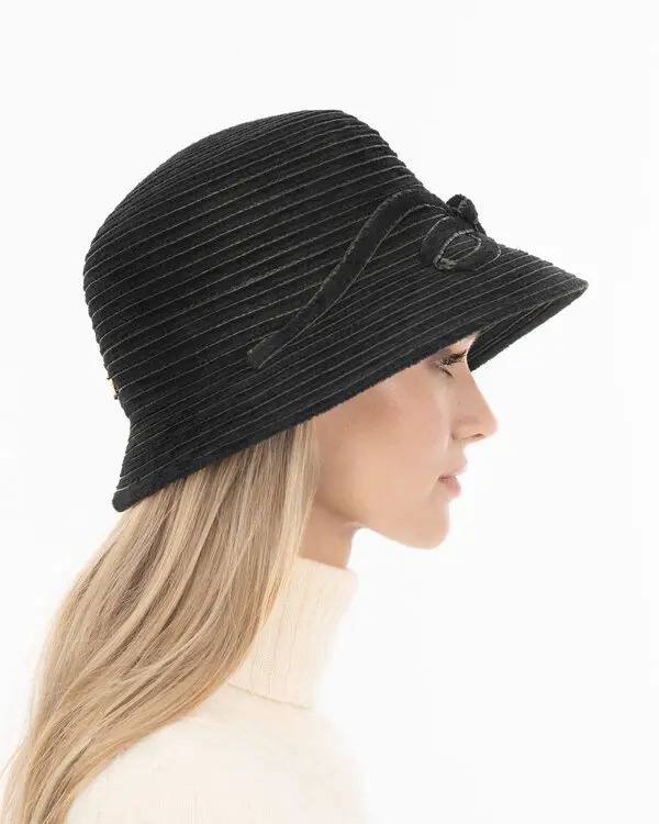 Eric Javits Shenia Bow Cloche Hat - Tabac