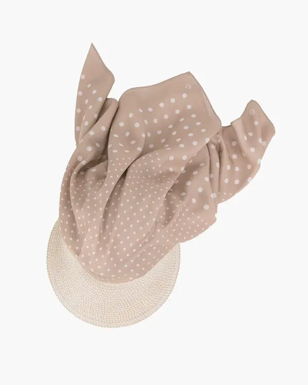 Eric Javits Dot Scarf Visor - Cream/almondine