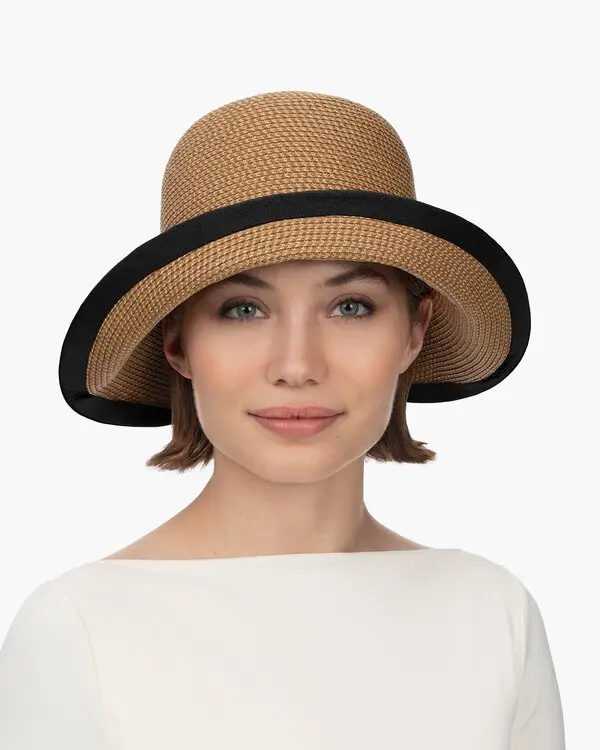 Eric Javits Dovima Cloche Hat - Cream/black