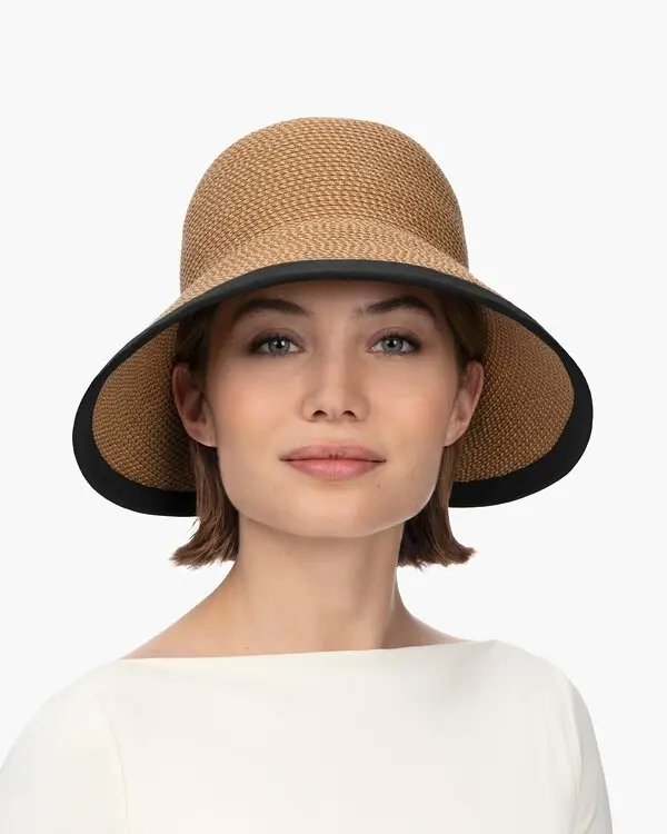 Eric Javits Dovima Cloche Hat - Cream/black