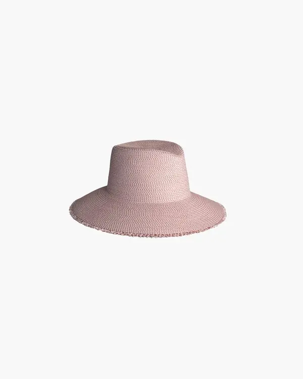 Eric Javits Squishee Straw Fedora Hat - Blush