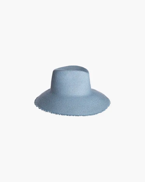 Eric Javits Squishee Straw Fedora Hat - Sky