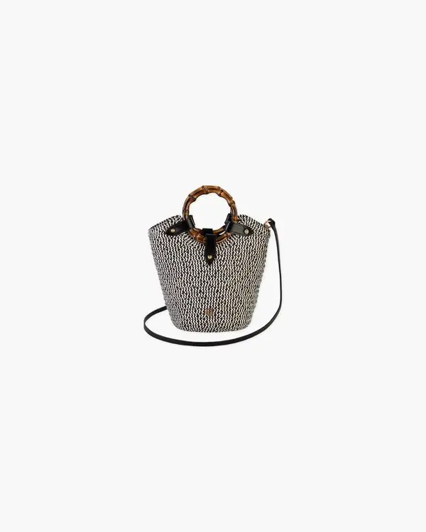 Eric Javits Mini My Way Squishee Bucket Bag - Cream Black