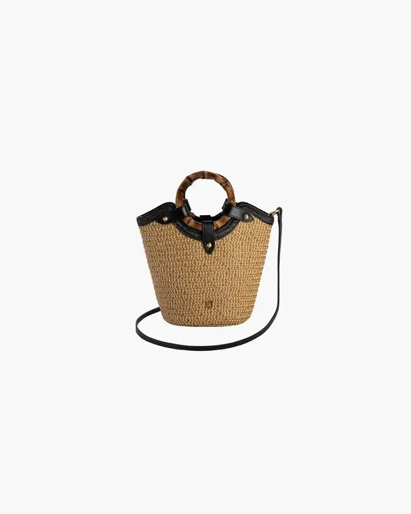 Eric Javits Mini My Way Squishee Bucket Bag - Natural Black