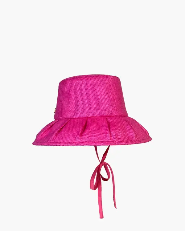 Eric Javits Straw Sun Hat - Fuchsia